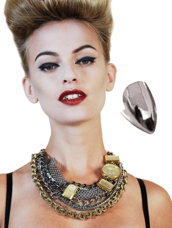 Silver Classic Glam Fangs Accessory - Angels Fancy Dress